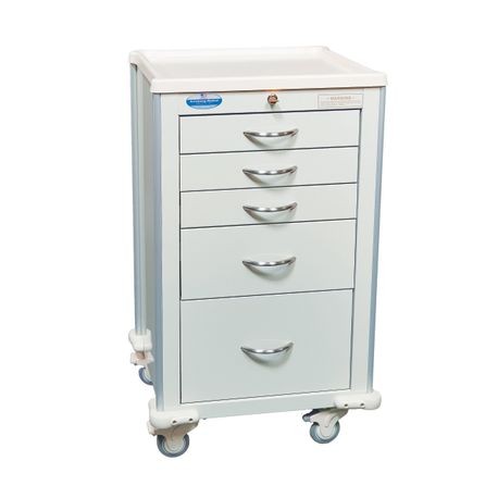 Steel 24" 5-Drawer Key Locking Mini Cart, Blue Grey – Armstrong Medical ...